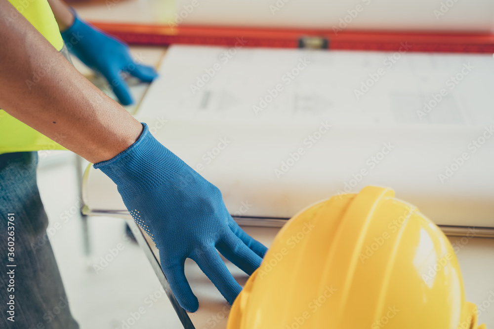 Group of engineering team wear protective face masks safety for ...