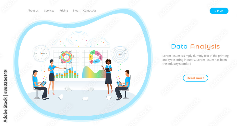 Business people planning and analyzing financial data growth in meeting ...