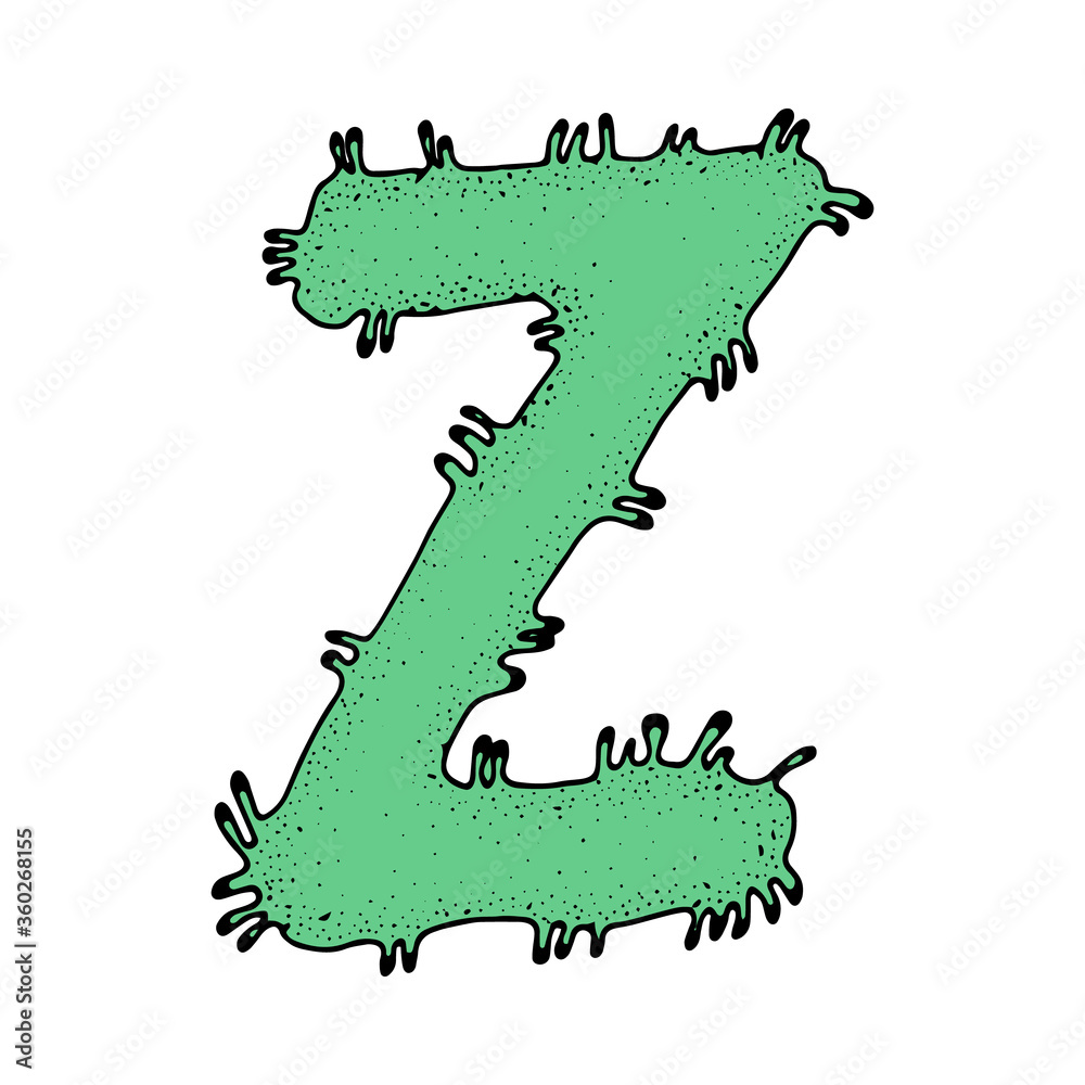 Letter Z. Coronavirus font. vector quarantine alphabet. health and ...