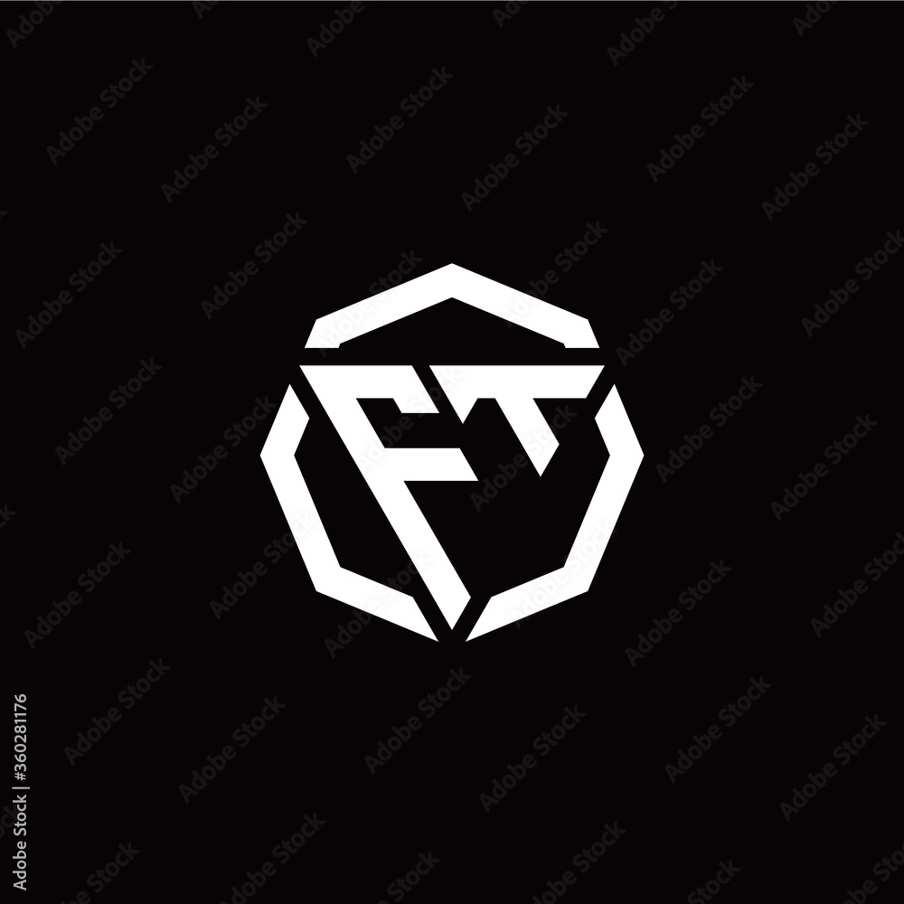 F T Initial triangle logo with polygons inside Stock Vector | Adobe Stock