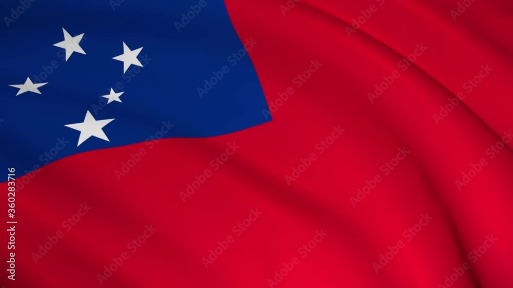 Samoa National Flag - 4K seamless loop animation of the Samoan flag ...