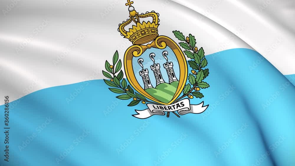 San Marino National Flag - 4K seamless loop animation of the ...