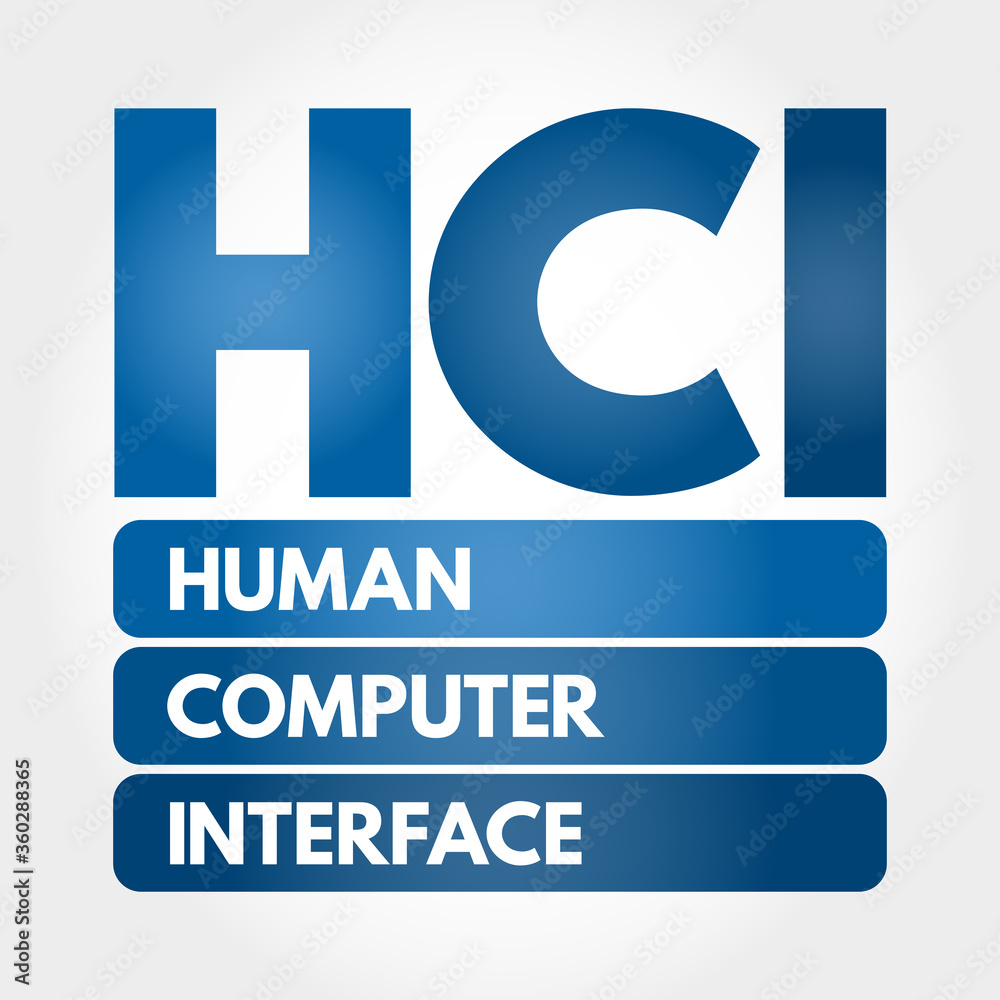 HCI - Human Computer Interface acronym, technology concept background ...