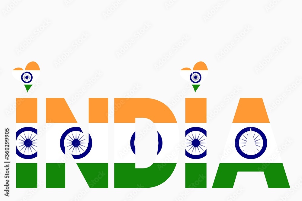 Illustration of India written with Indian National Flag colors. Tiranga ...