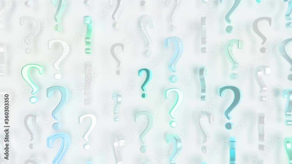 Many Question Marks Loop 1 Multicolor 3. Many blue, green and white ...