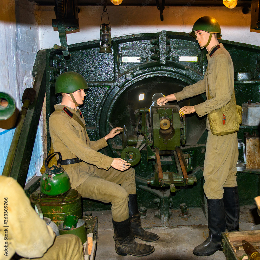 MINSK, BELARUS - MAY 4, 2018: Soldiers inside a Militar Bunker ...