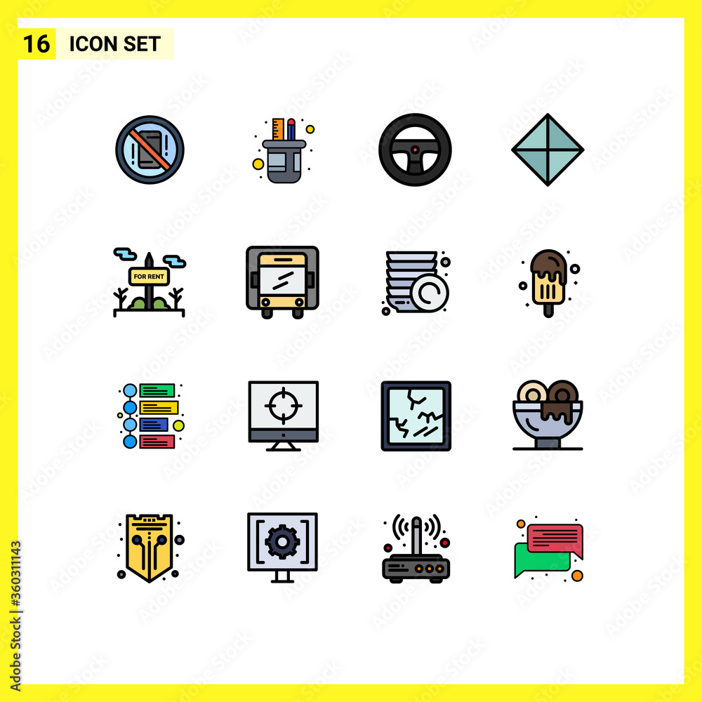 16 Universal Flat Color Filled Line Signs Symbols of sign, symbols ...