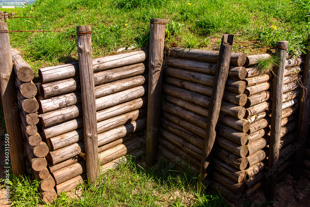 MINSK, BELARUS - MAY 4, 2018: Trench, Historic cultural complex called ...