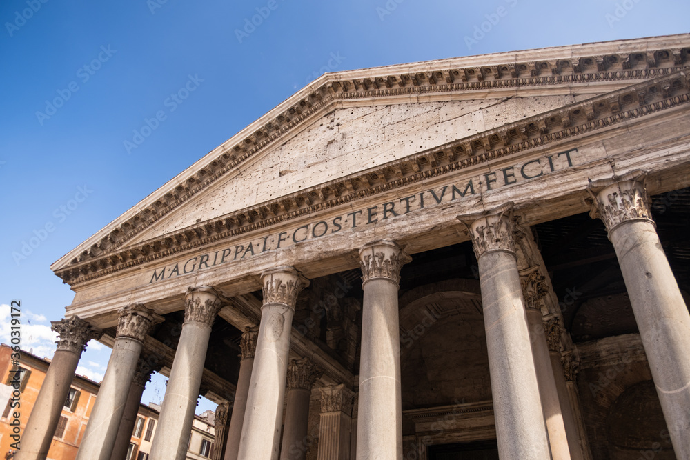 The Pantheon, a former Roman temple, now a Catholic church (Basilica di ...
