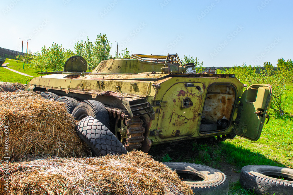 MINSK, BELARUS - MAY 4, 2018: Rusty tank, Militar vehicle, Historic ...