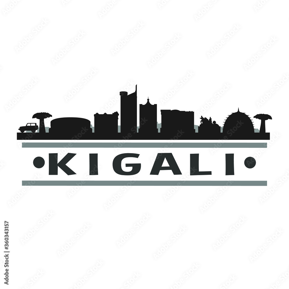Vetor de Kigali Rwanda Travel. City Skyline. Silhouette City. Design ...