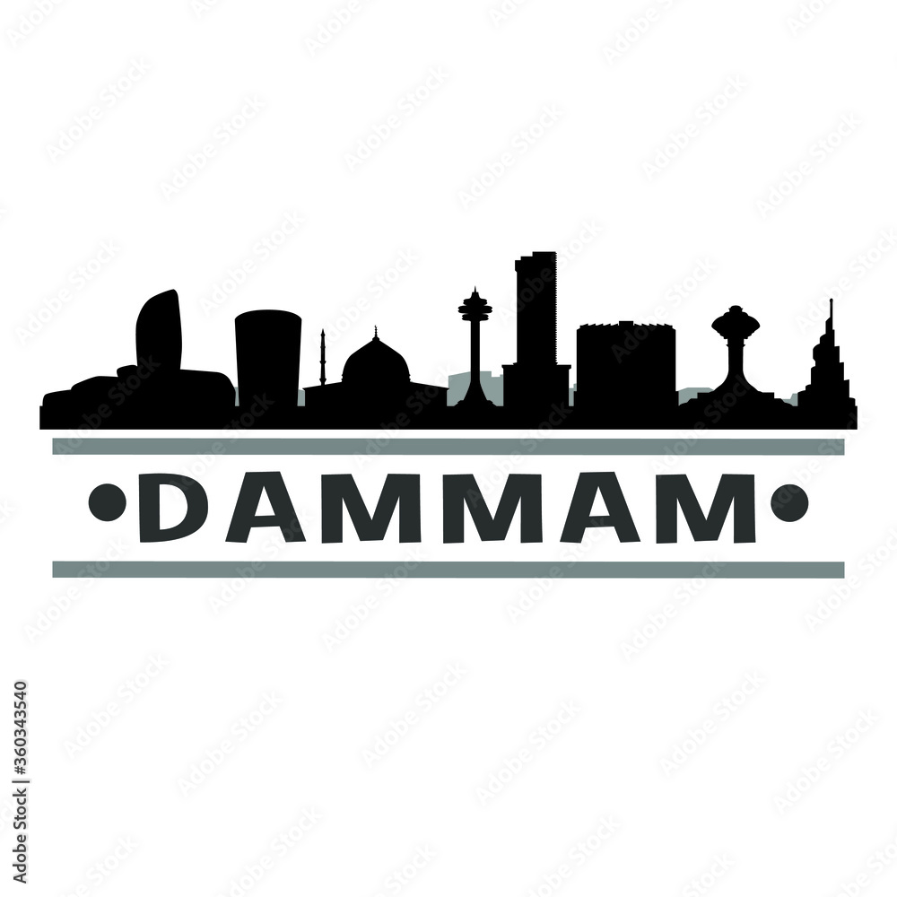 Dammam Saudi Arabia Travel. City Skyline. Silhouette City. Design ...