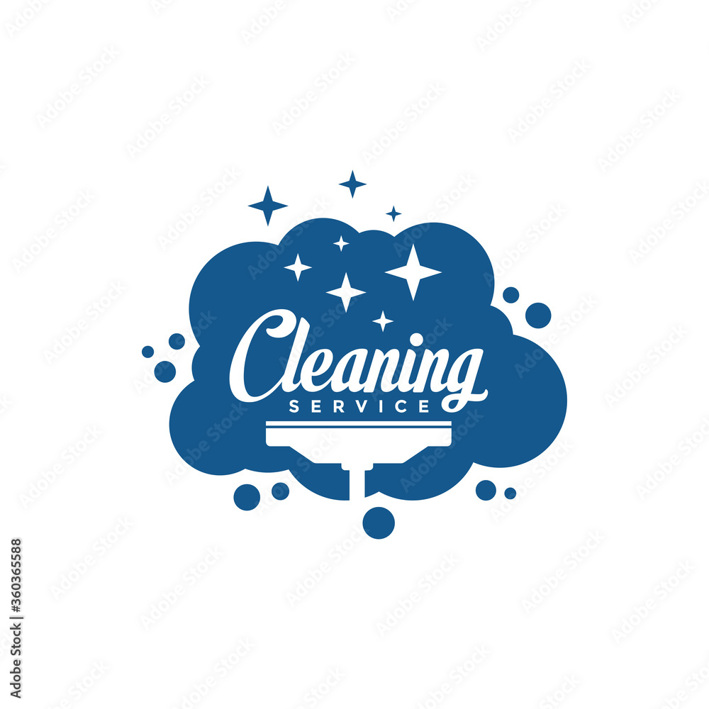 Cleaning Service lettering logo vector. Typography logo. Creative ...