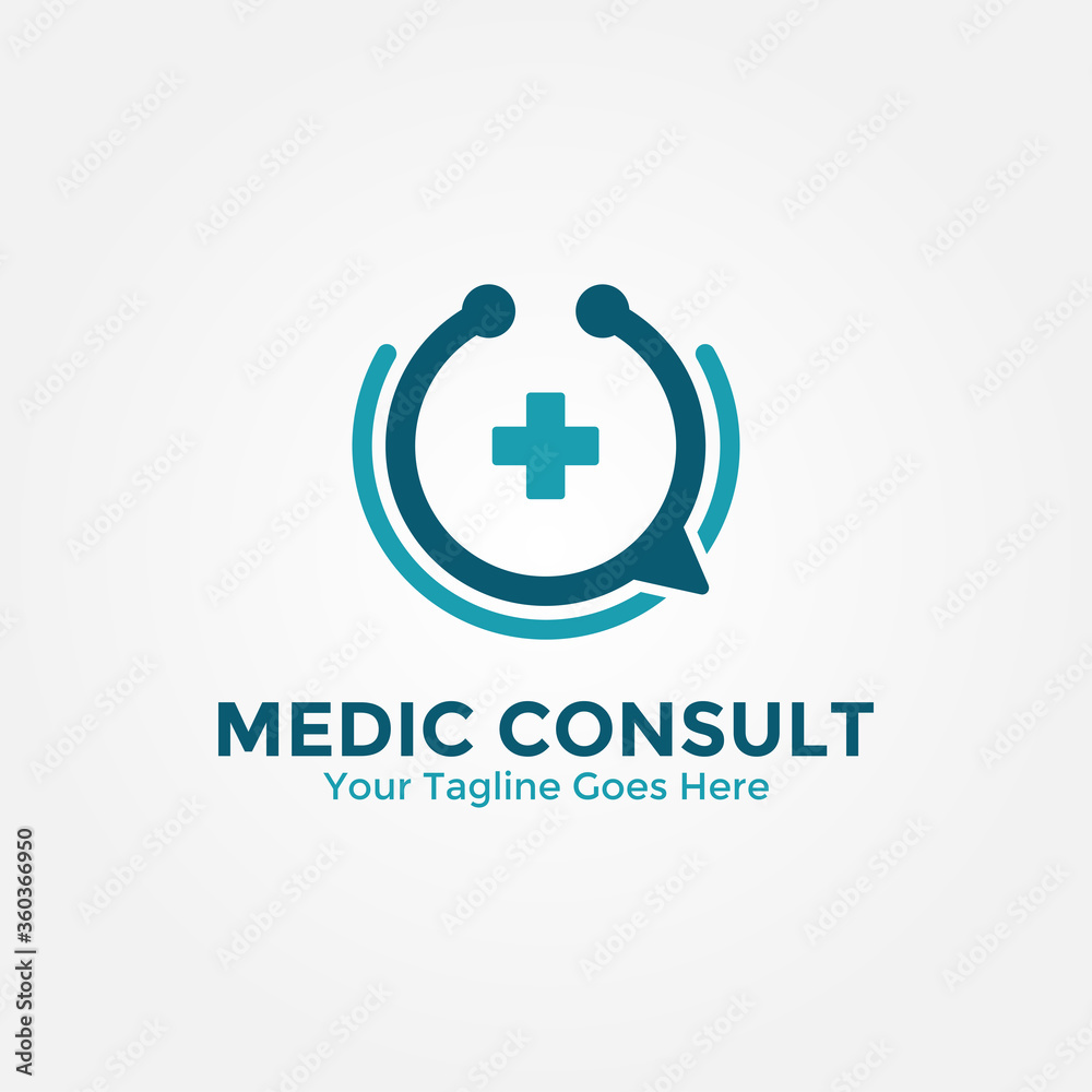 Medical Consulting Logo Design Template. Medical Online Logo Vector for ...