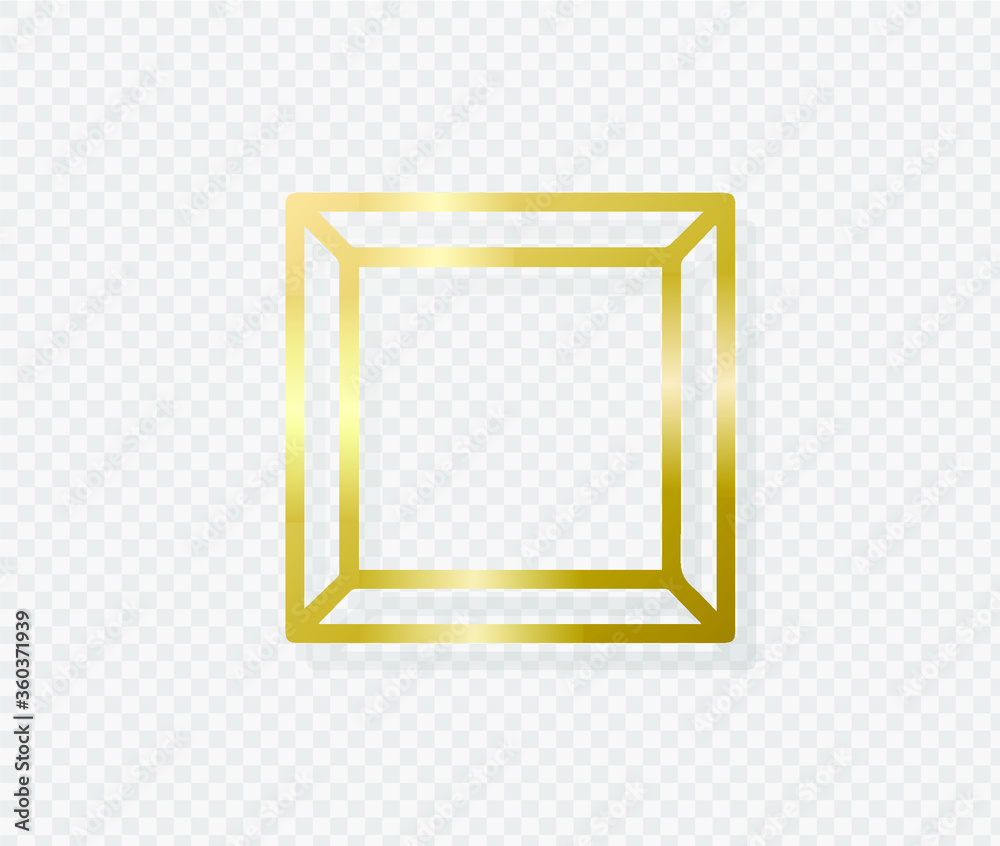 Golden border frame with light shadow and light affects. Gold ...