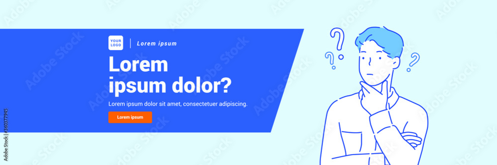Vector illustration in flat linear style and blue colors - problem ...