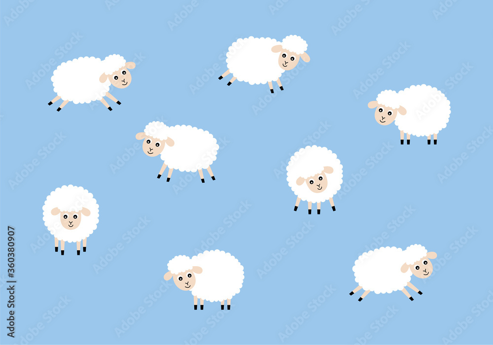 cute sheep wallpaper vector Stock Vector | Adobe Stock