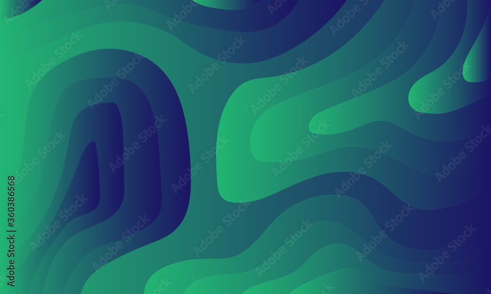 background design template, wave background in blue and green color ...