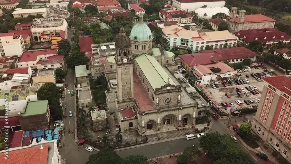 Manila, Philippines - Oct 2019: Aerial of Manila Cathedral in ...