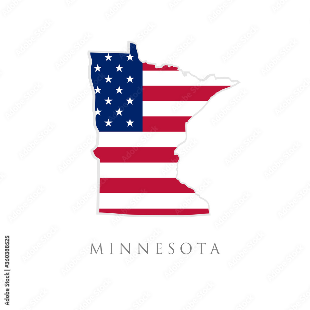 Shape of Minnesota state map with American flag. vector illustration ...