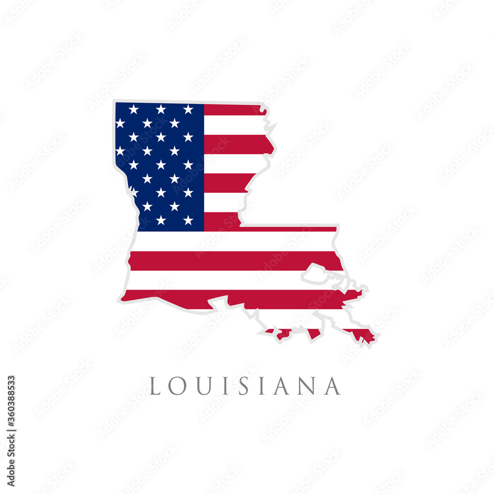 Shape of Louisiana state map with American flag. vector illustration ...