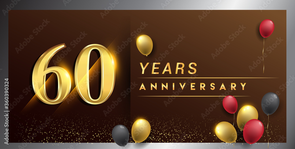 60th years anniversary celebration logotype. anniversary logo with ...