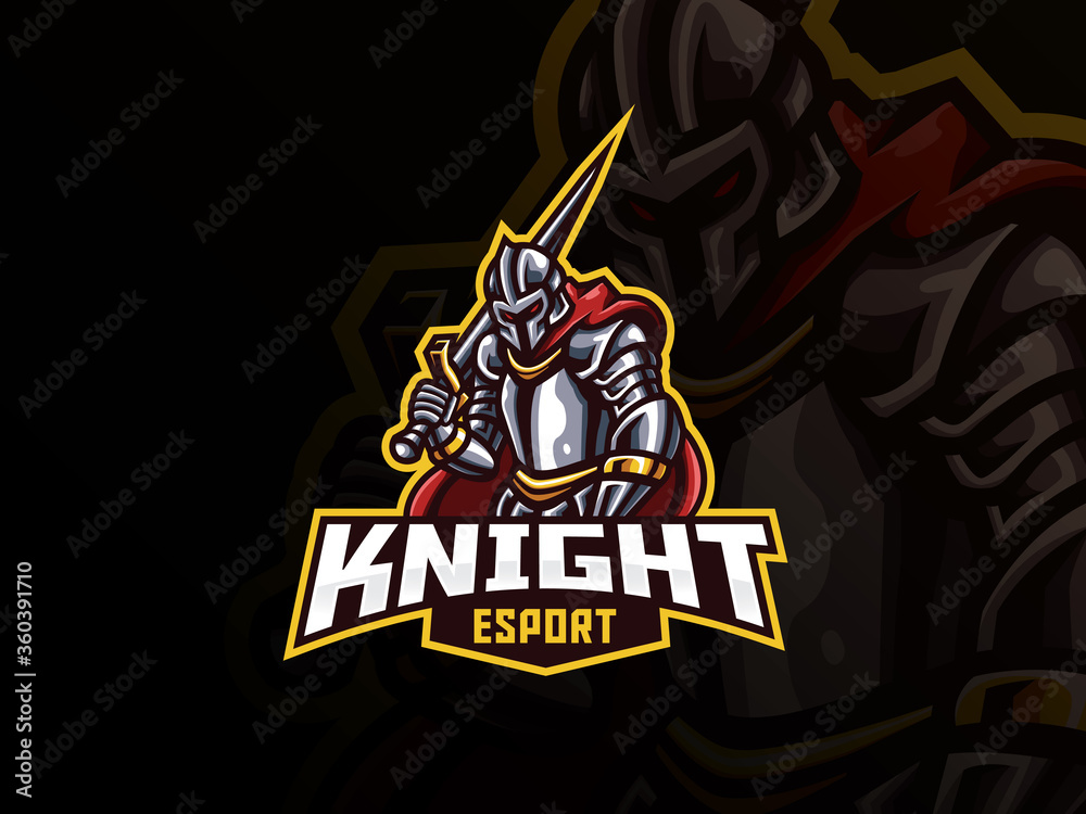 Knight mascot sport logo design Stock Vector | Adobe Stock