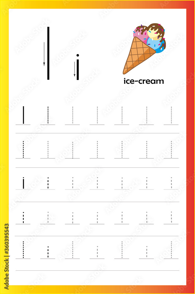 Alphabet A - Z. Writing practice. Tracing letter. Exercises for kids ...