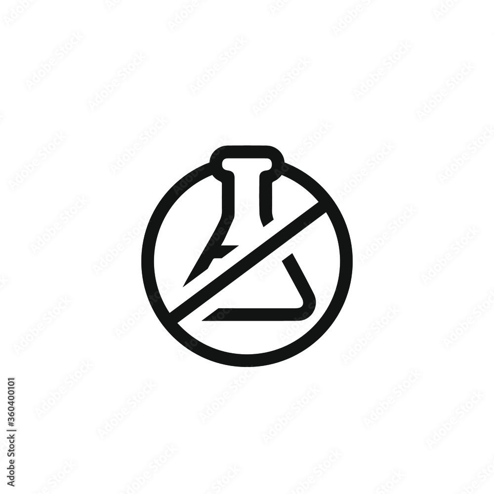 Chemical free line icon. Organic food, no additives, no preservatives ...