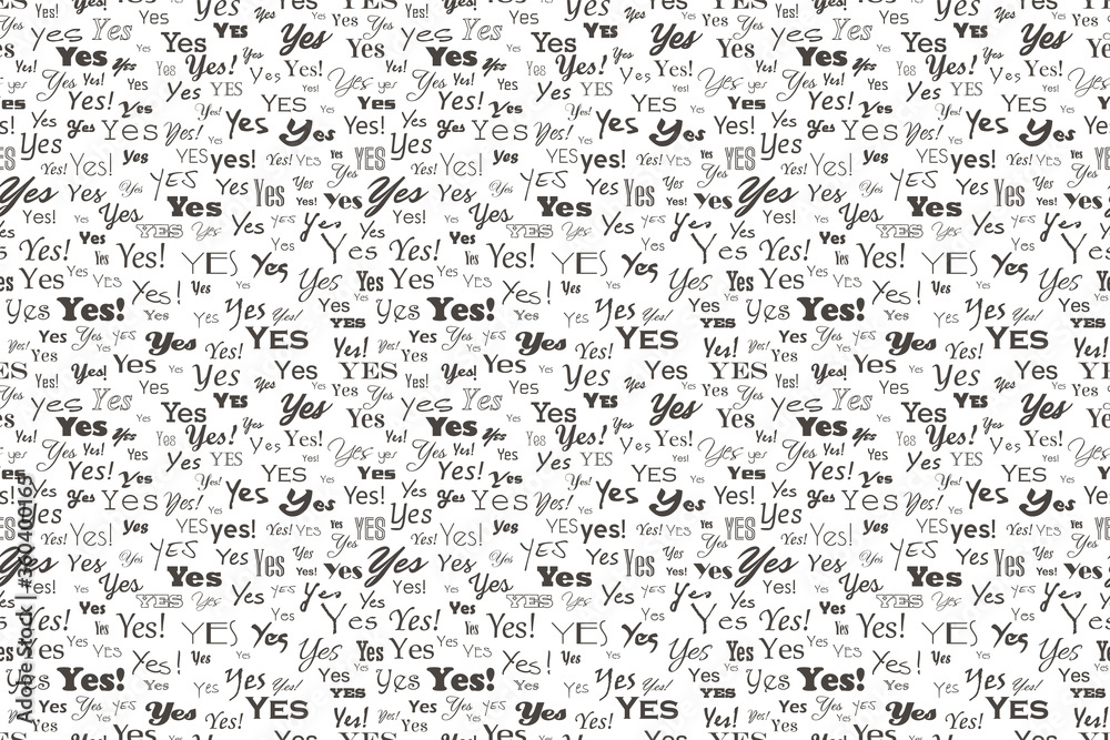 say yes. Positive reply. Approve and agree word pattern. Vector answer ...