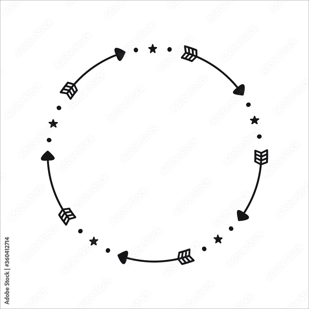 Circle Arrow, Arrow monogram frame vector illustration. Stock Vector ...