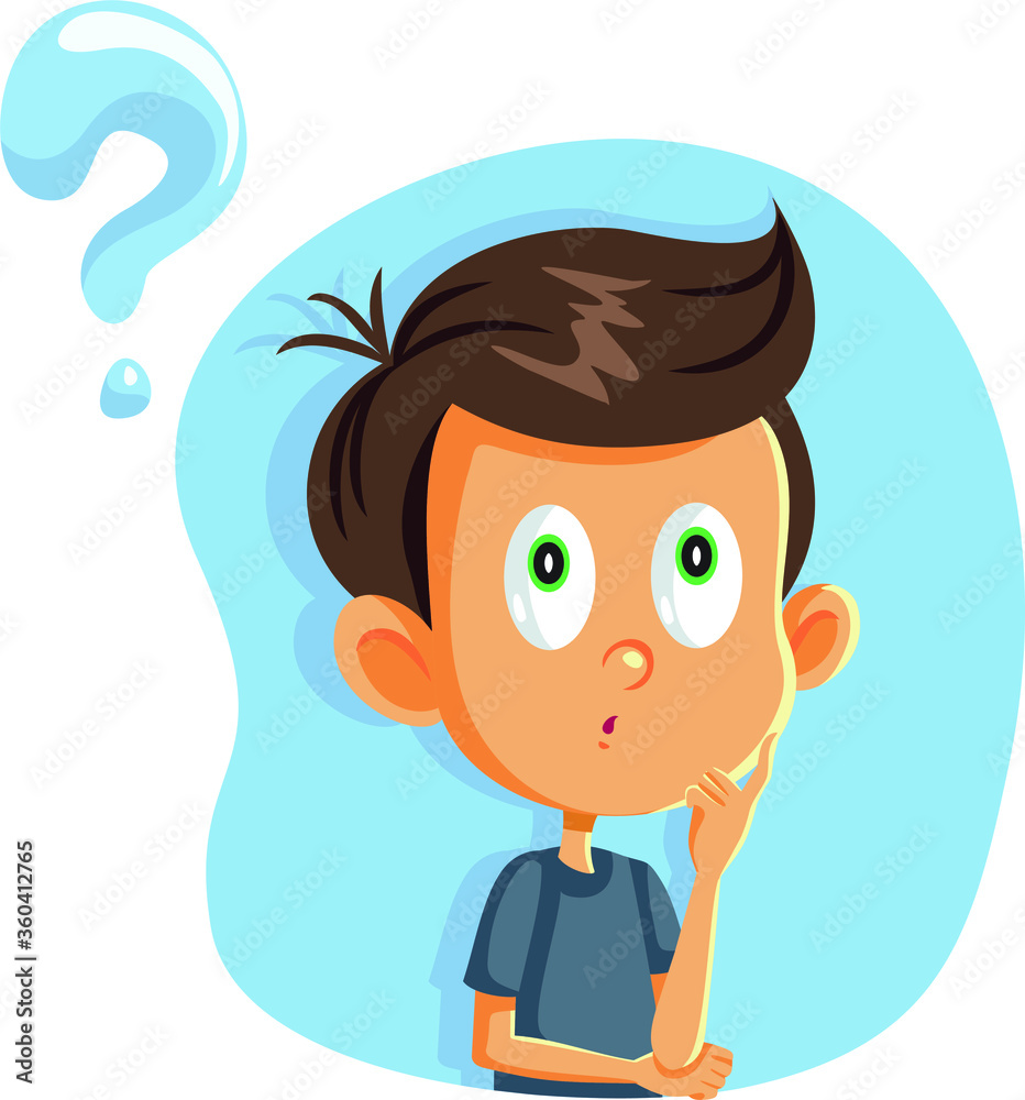 Little Boy Thinking Cartoon