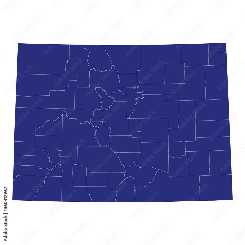 Vetor de High Quality map of Colorado is a state of United States of ...