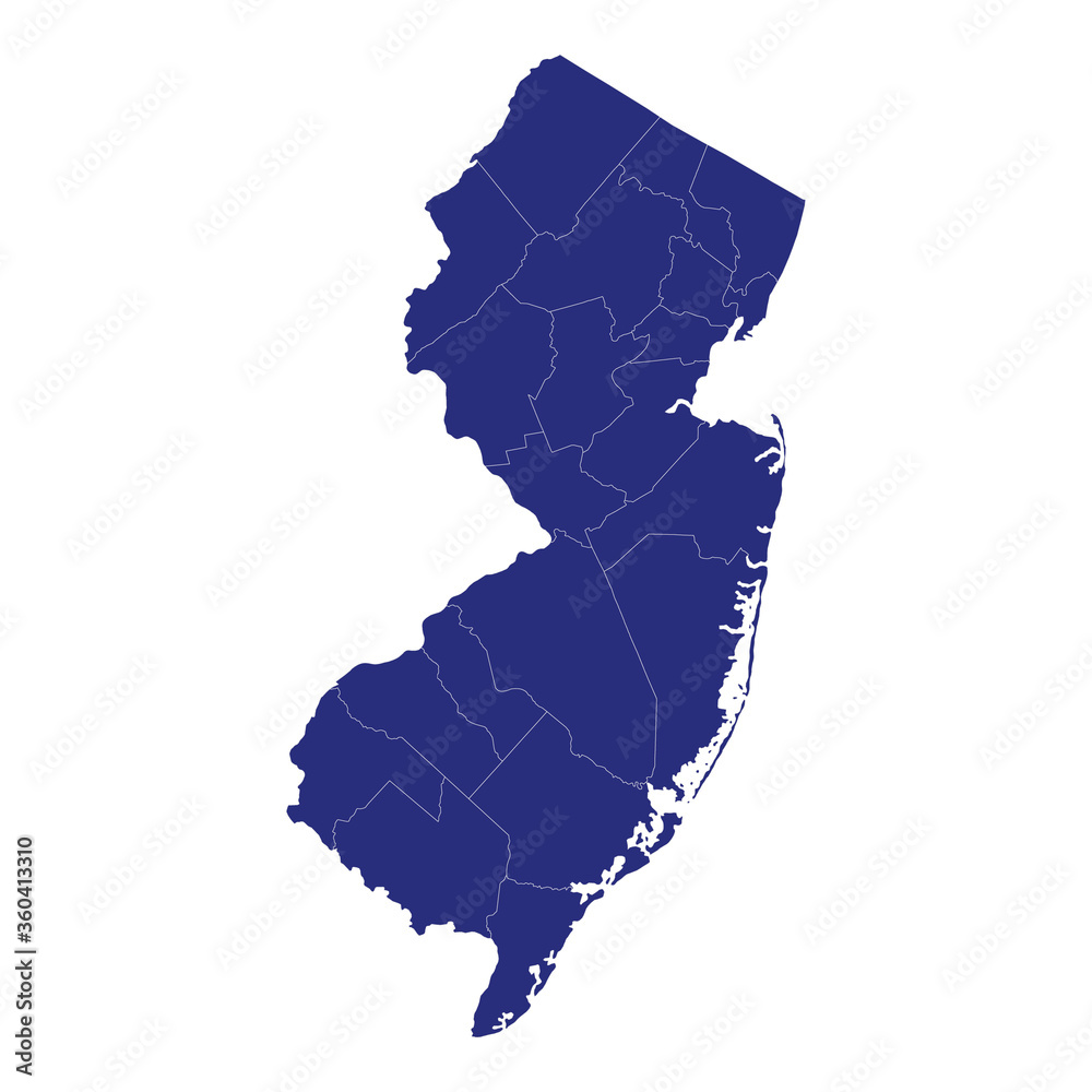 High Quality map of New Jersey is a state of United States of America ...