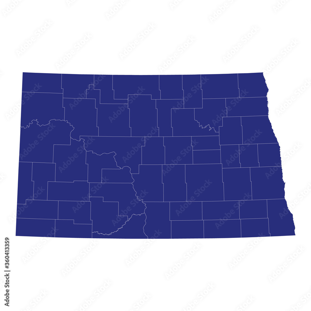 High Quality map of North Dakota is a state of United States of America ...