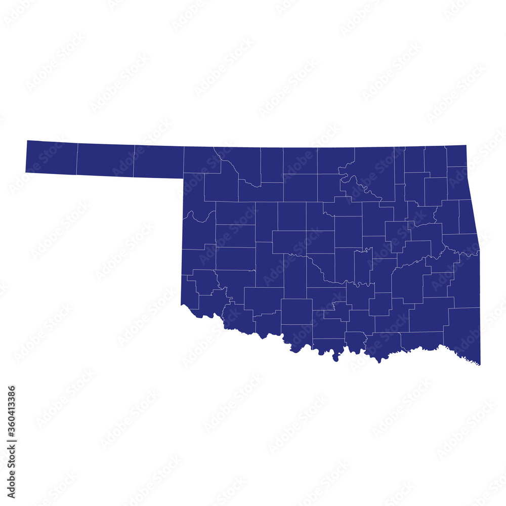High Quality map of Oklahoma is a state of United States of America ...