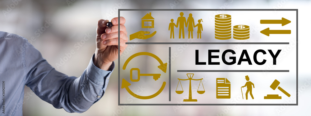 Legacy concept drawn by a man Stock Photo | Adobe Stock