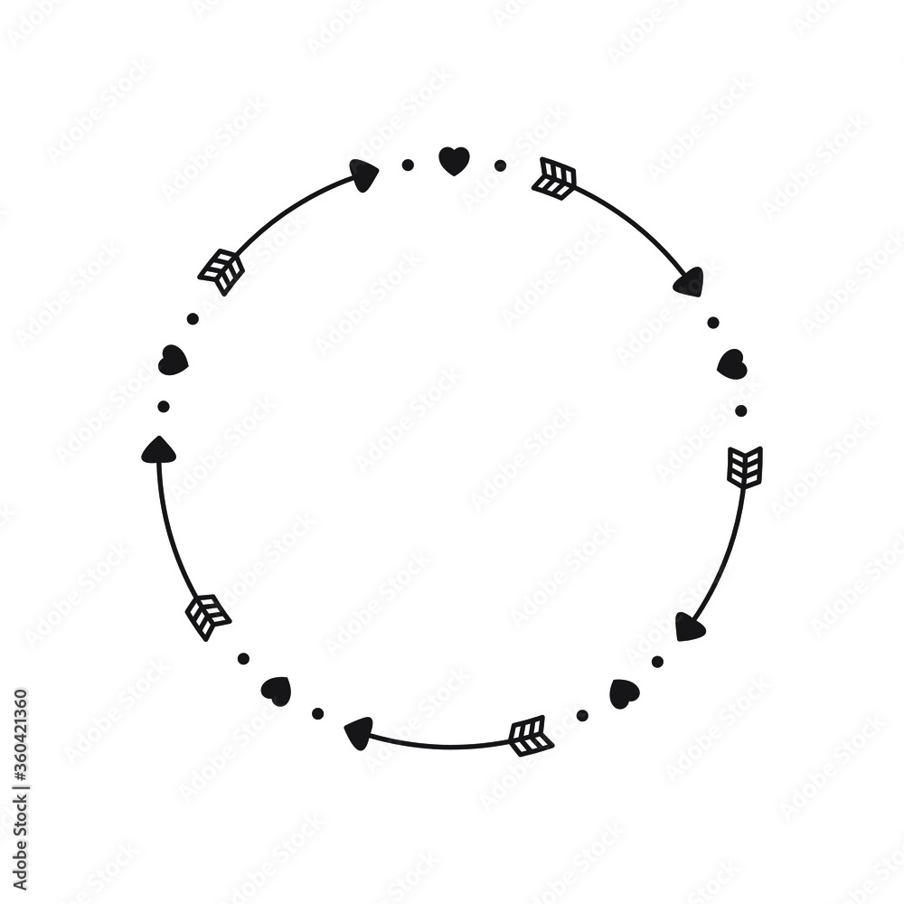 Circle Arrow, Arrow monogram frame vector illustration. Stock Vector ...