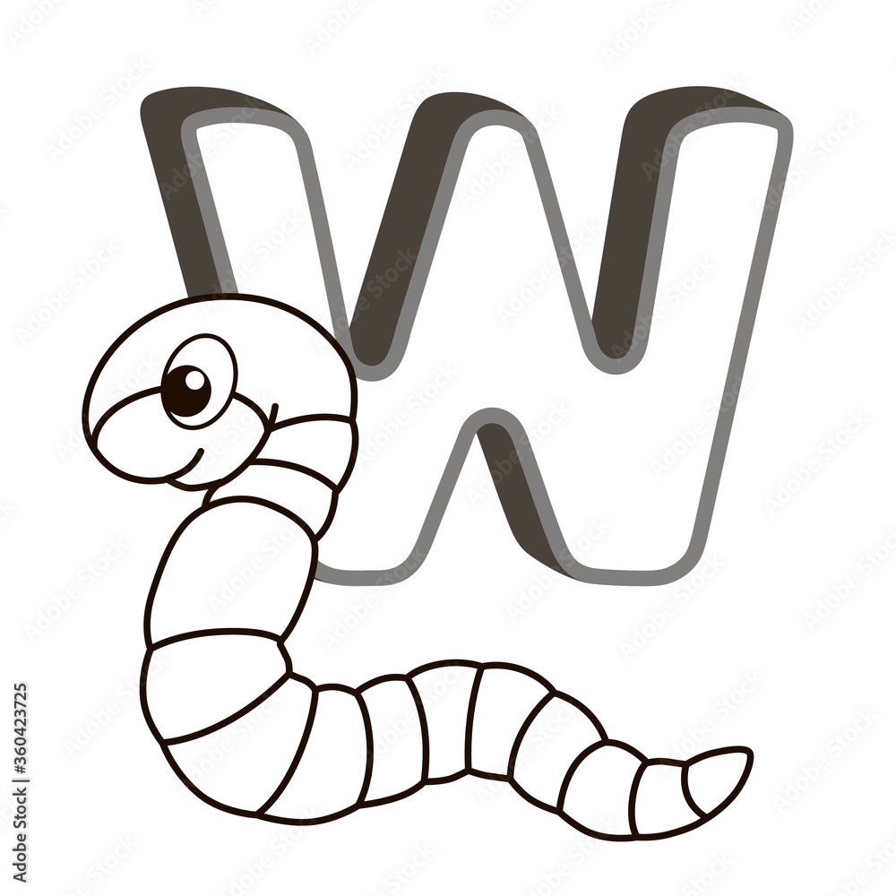 Vector coloring book alphabet with capital letters of the English and ...