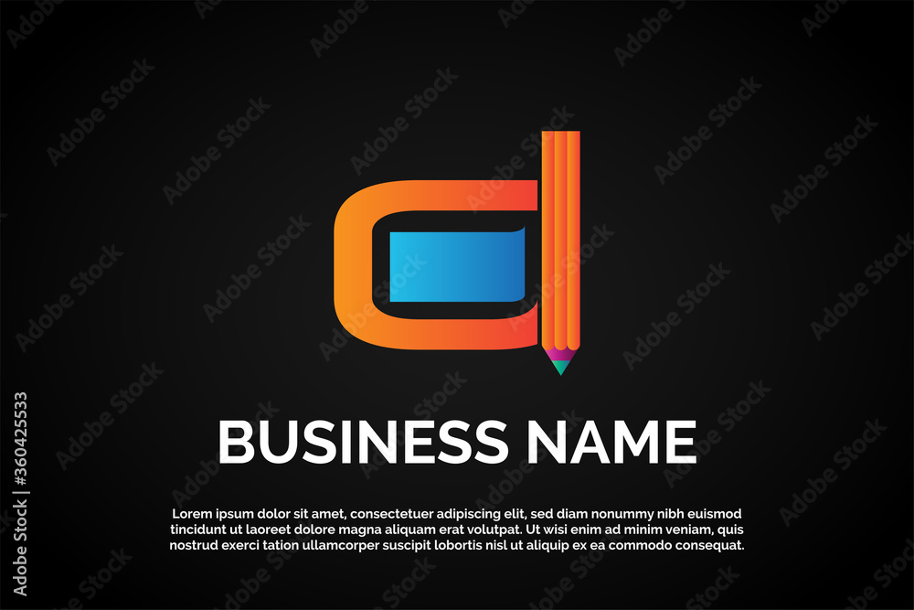 Colorful Education Logo Template Monogram Letter d Stock Vector | Adobe ...