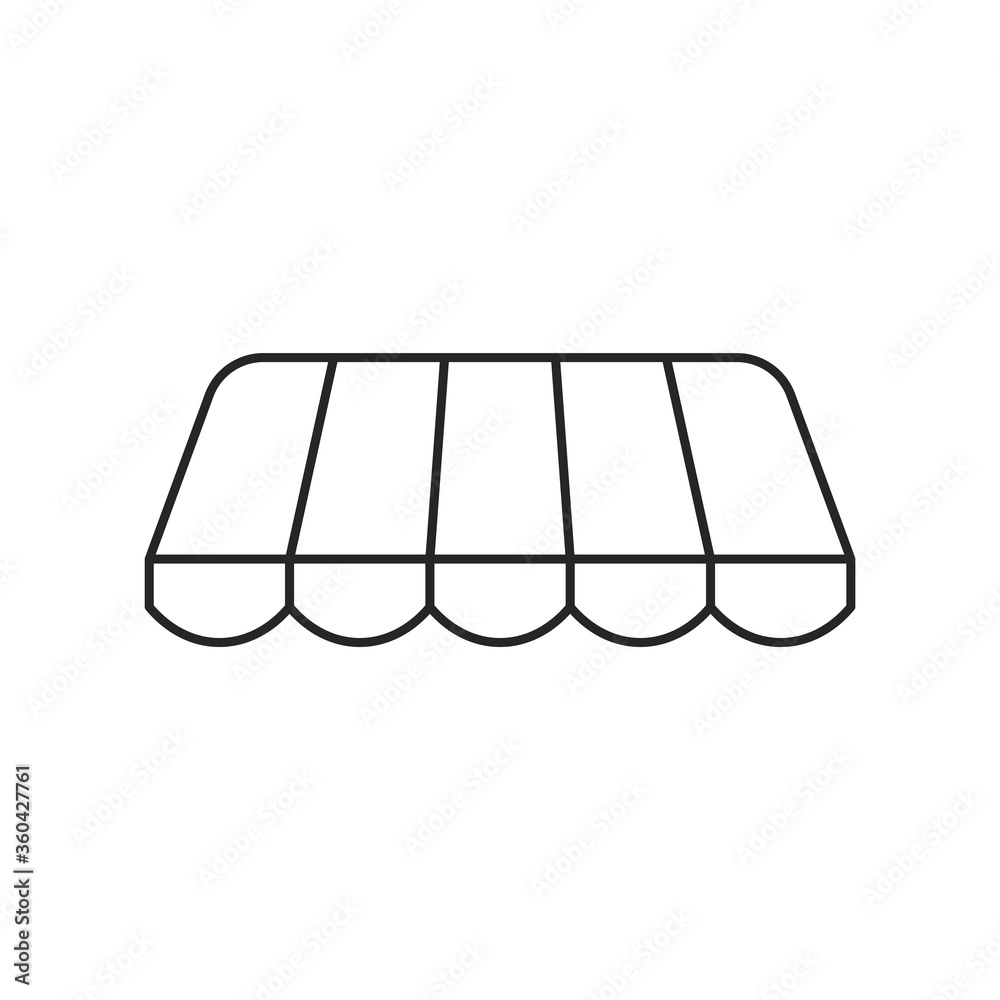 Shop awning outline icon. Shop canopy symbol vector illustration. Stock ...