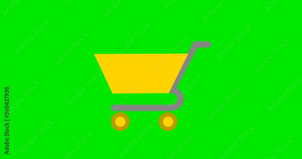 Video Stock Animated shopping cart, basket icon. Animation, pictogram ...