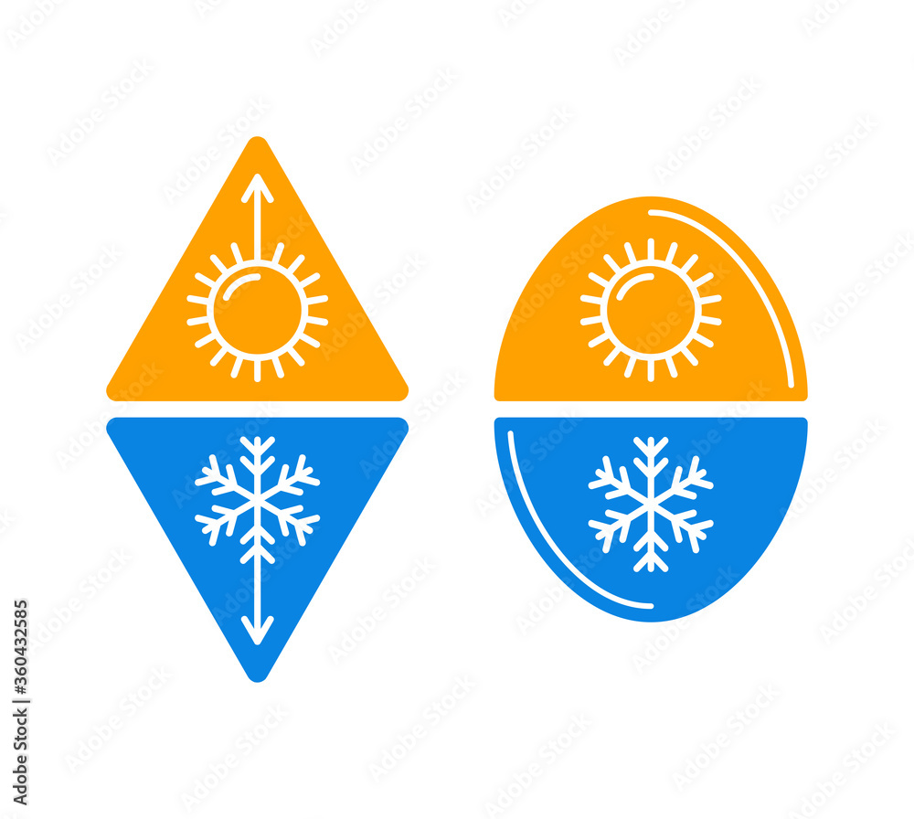 Climate control or Weather change icon with temperature rising and ...
