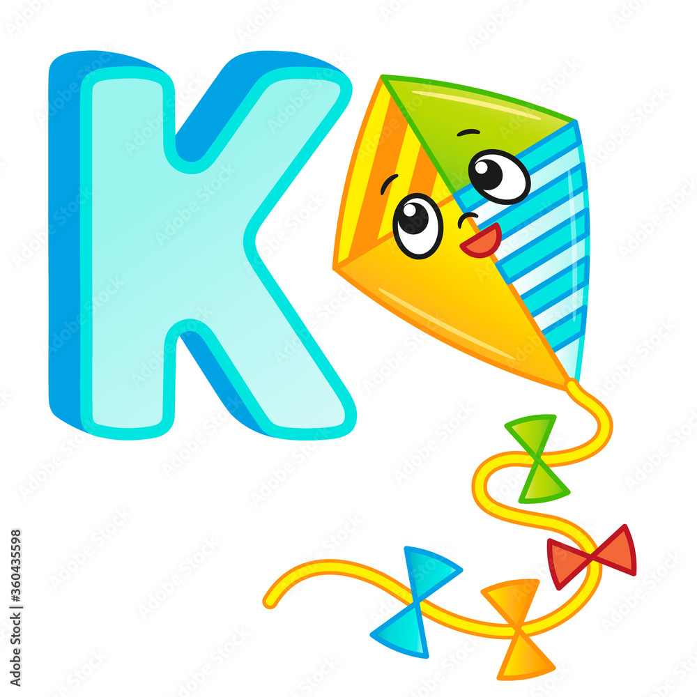 Vector bright illustrations alphabet with capital letters of the ...