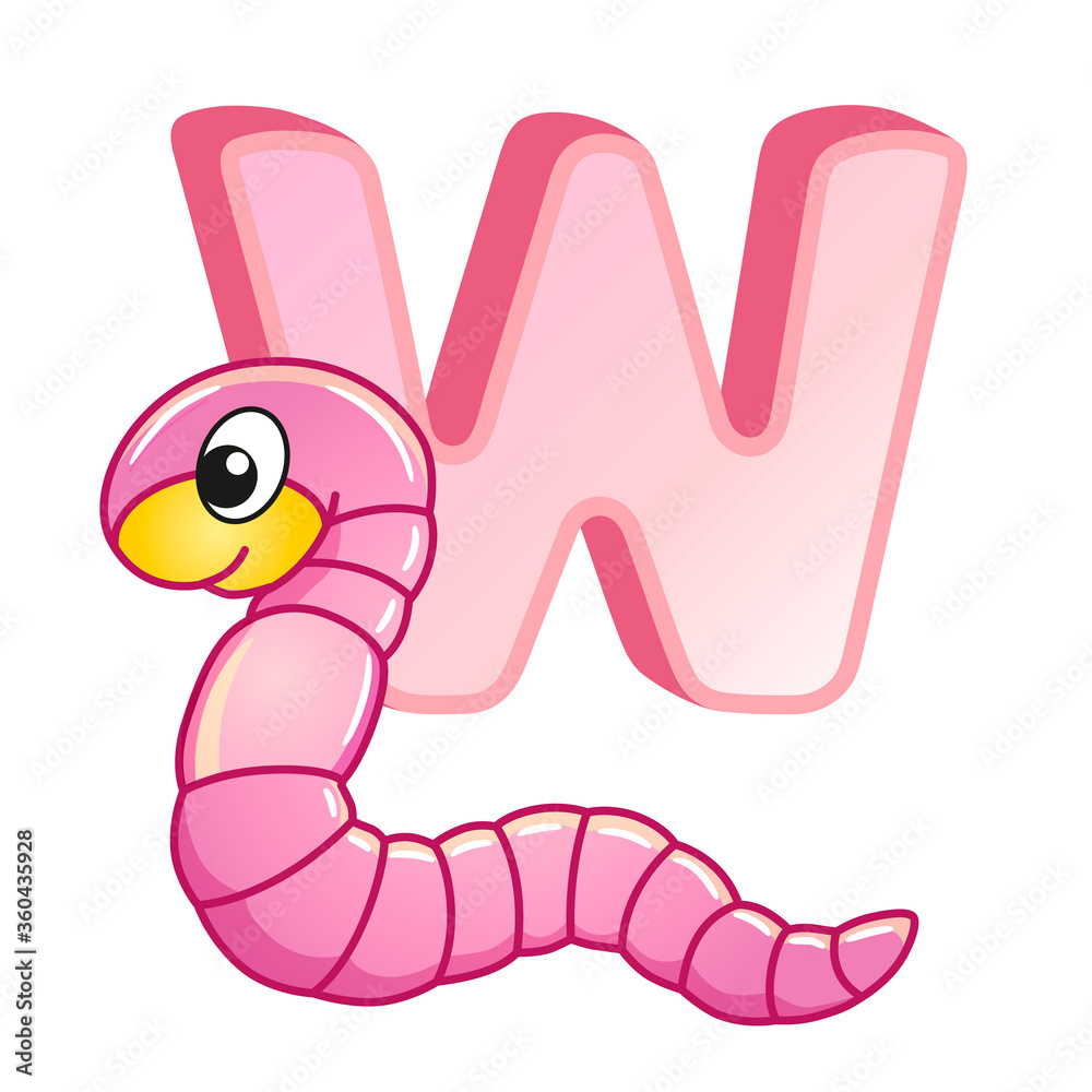 Vector bright illustrations alphabet with capital letters of the ...