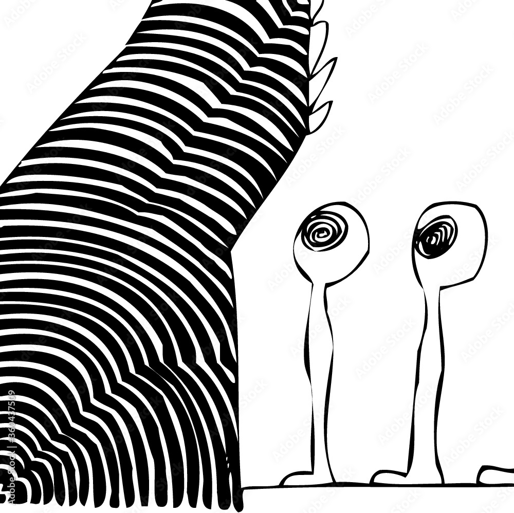 Vector illustration of an abstract alien drawing with pattern ...