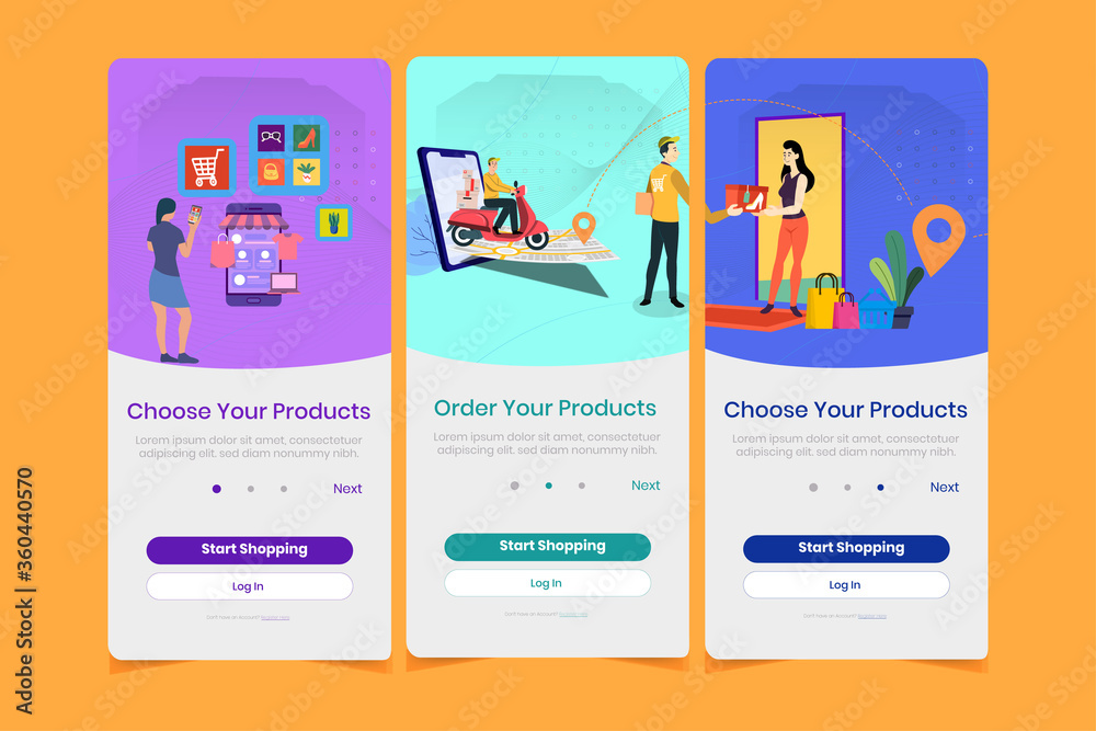 Mobile App ui templete vector illustration design Stock Vector | Adobe ...