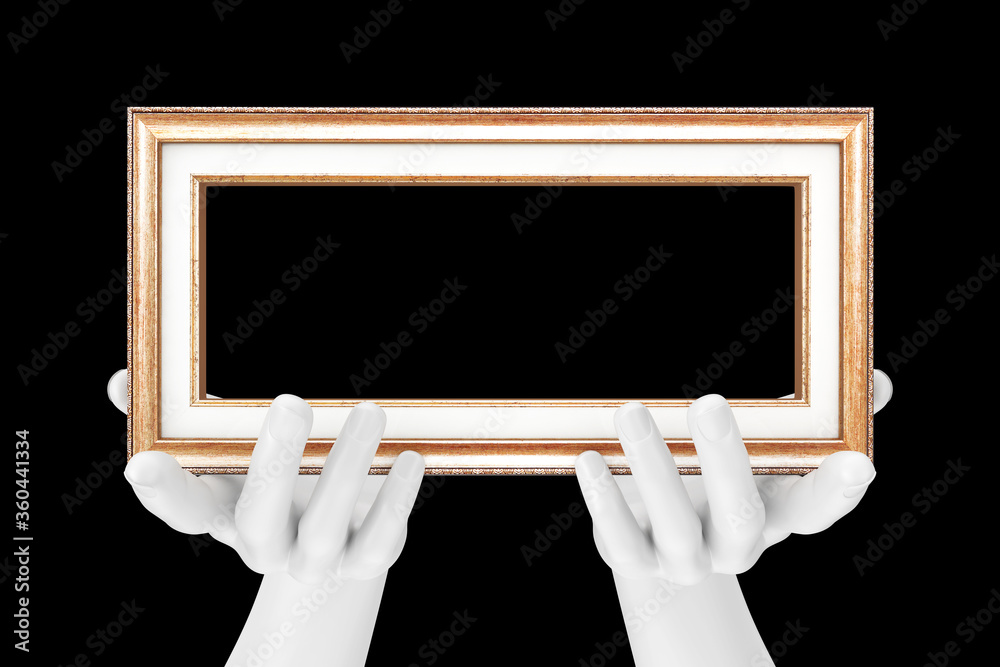 Abstract Mannequin Hands Holding Classic Wooden Photo Frame with Free ...