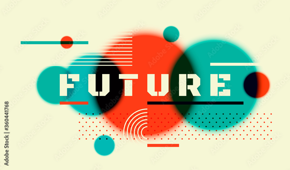 Minimalist banner design with caption "Future" and composition of ...