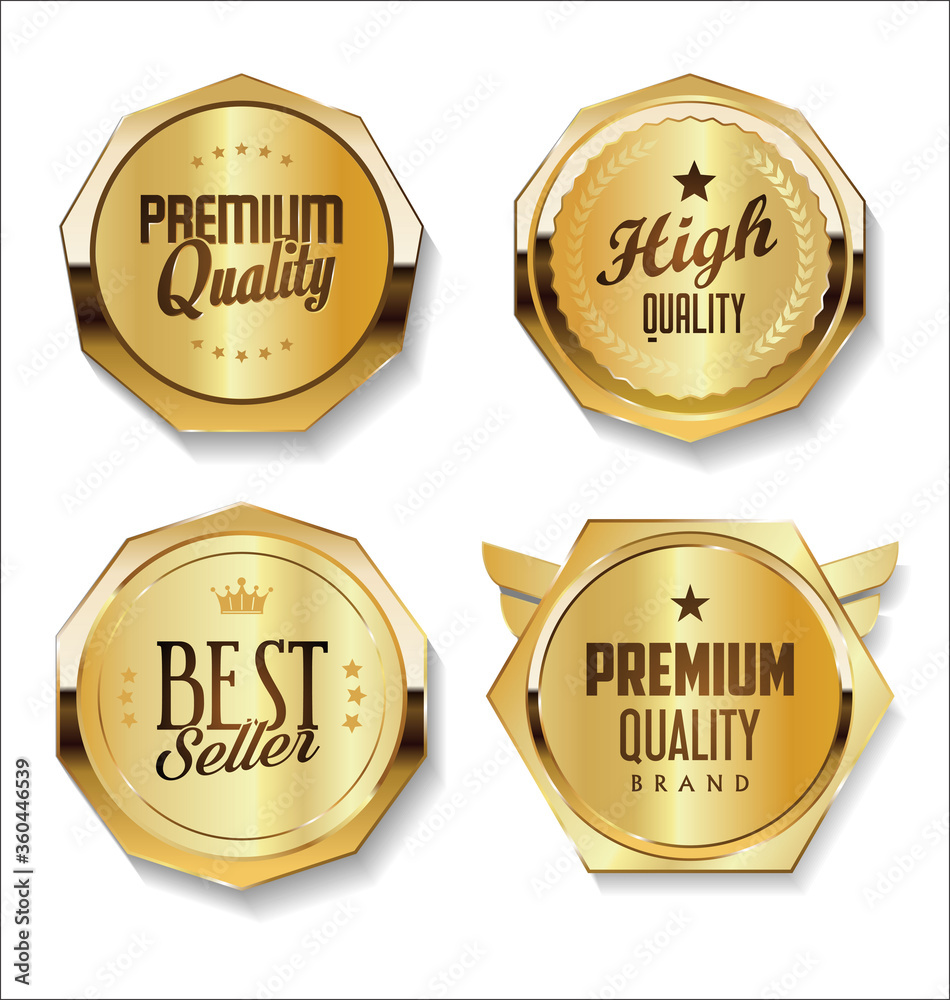 Collection of sale and premium choice golden emblem Stock Vector ...